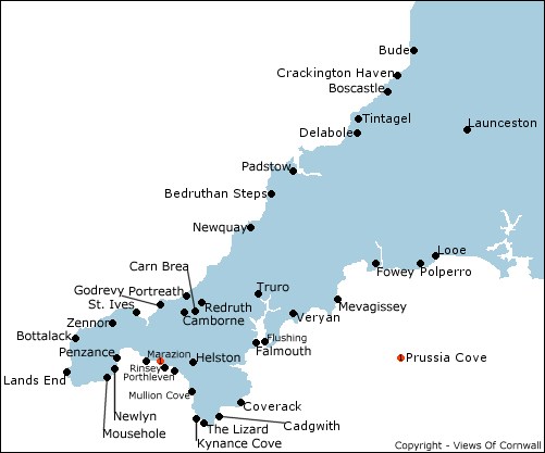 Map Of Cornwall - Views of Cornwall England